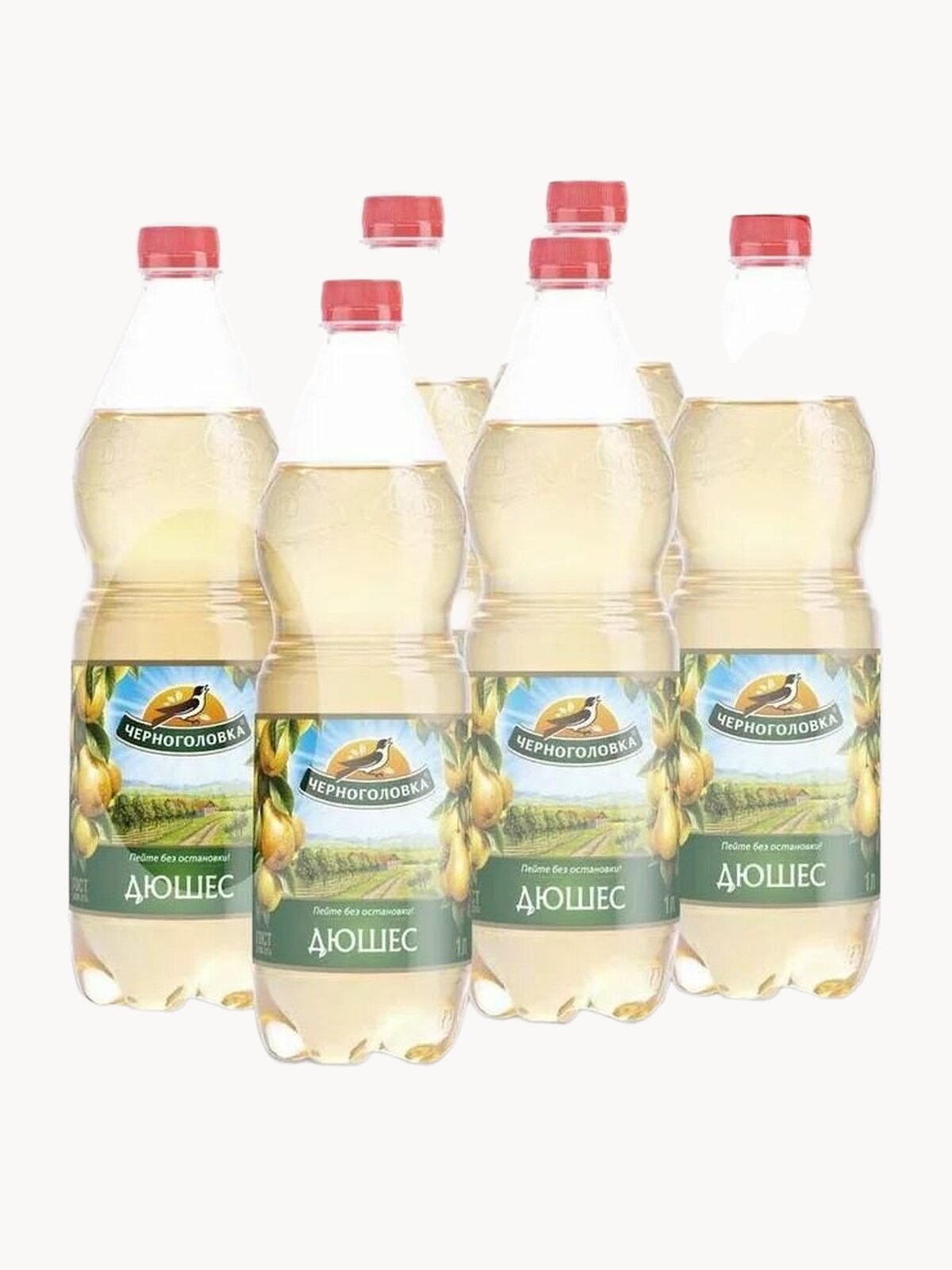 Лимонад "Черноголовка "Дюшес" сильногазированный, 6 шт. по 1 л, пэт