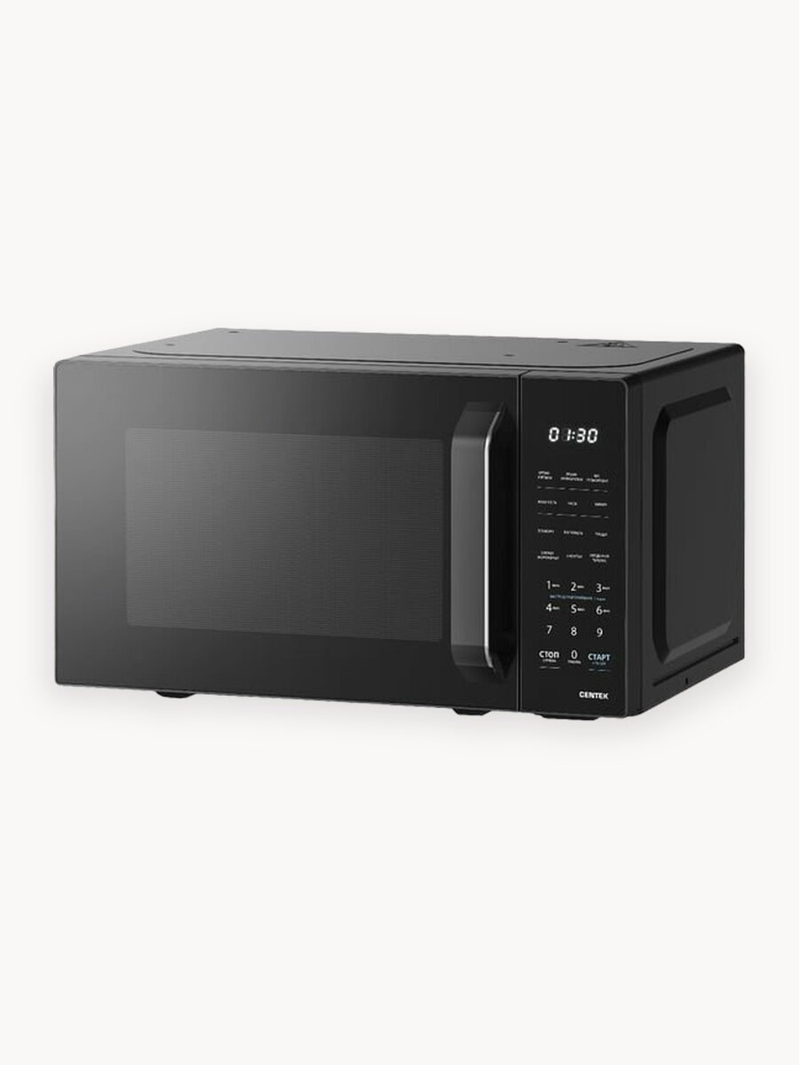 Микроволновка CENTEK CT-1551 Black, микроволновая печь 700Вт, 20л, 10 режимов, таймер, микроволновка маленькая
