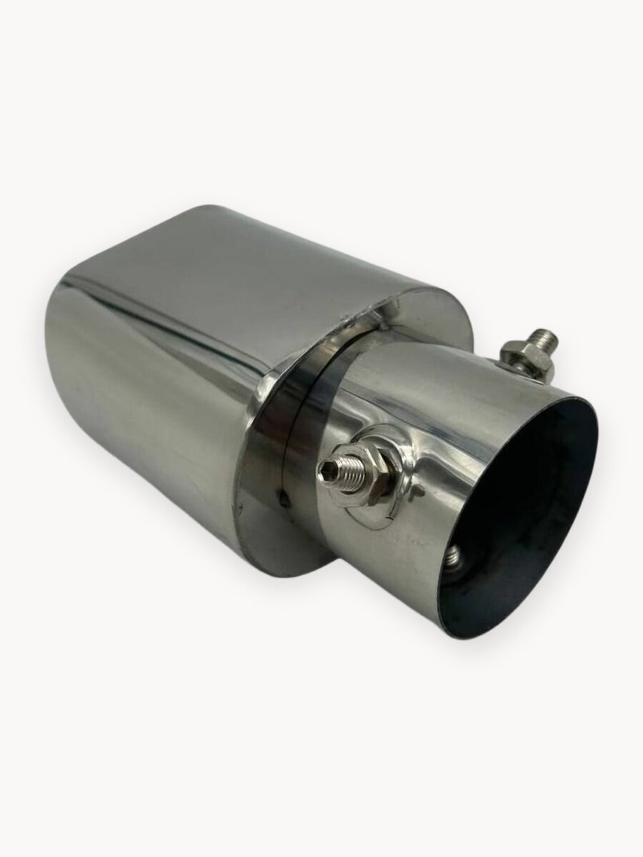 Насадка на глушитель полированная овальная 63-95 мм