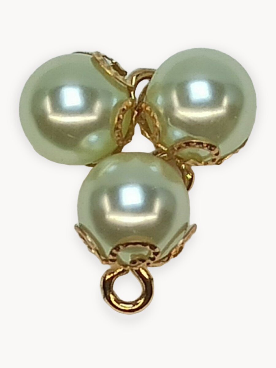 Пуговицы - жемчужины, набор из 10 шт для рукоделия и шитья, шар 10 мм, цвет мята