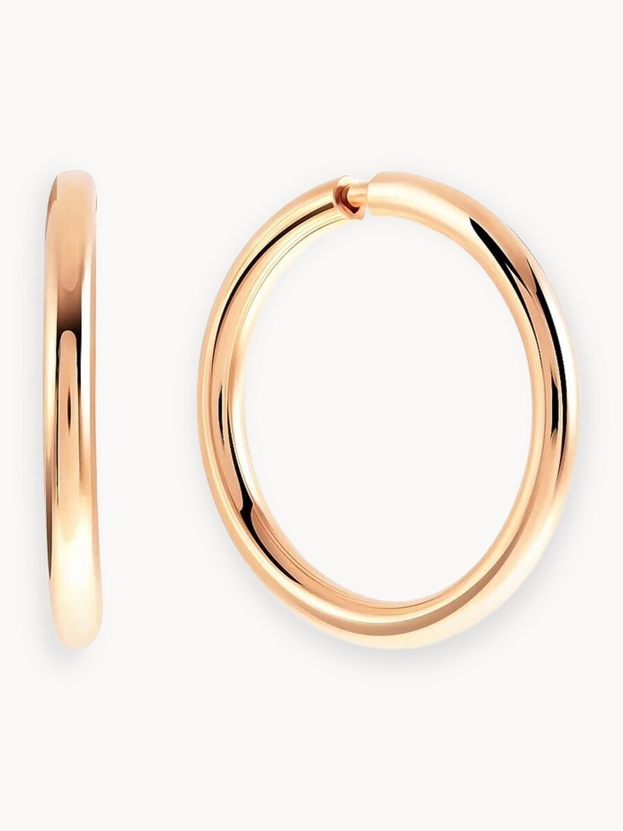 Серьги конго, серебро, 925 проба, золочение