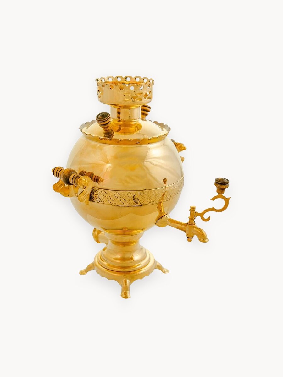 Самовар шар "Волжанин" 3л латунь электрический