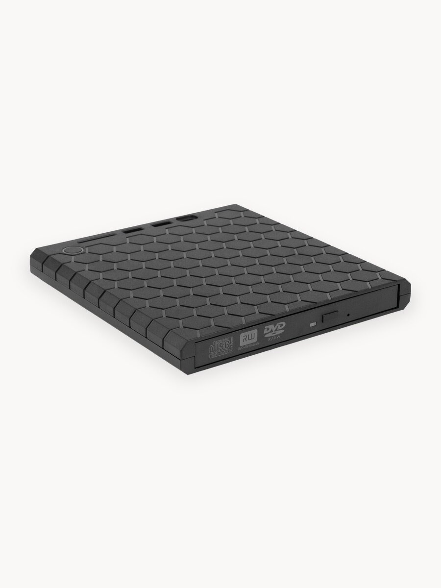 Внешний дисковод DVD/CD с USB 3.0 и Type-C, встроенный хаб и кардридер, для ноутбука и ПК, черный