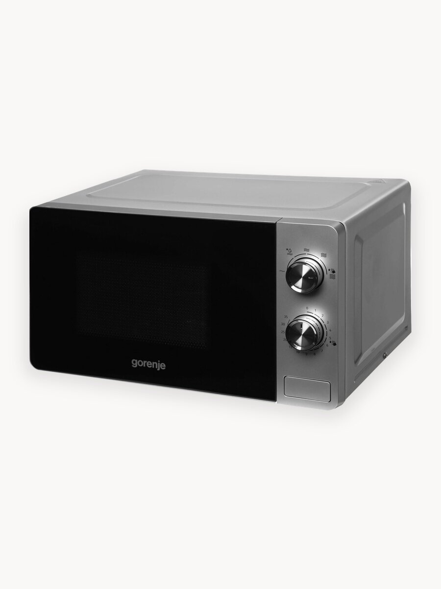 Микроволновая печь (СВЧ) Gorenje MO20E1S серебристый, мощность 800Вт, объем 20л, покрытие камеры жаропрочная эмаль