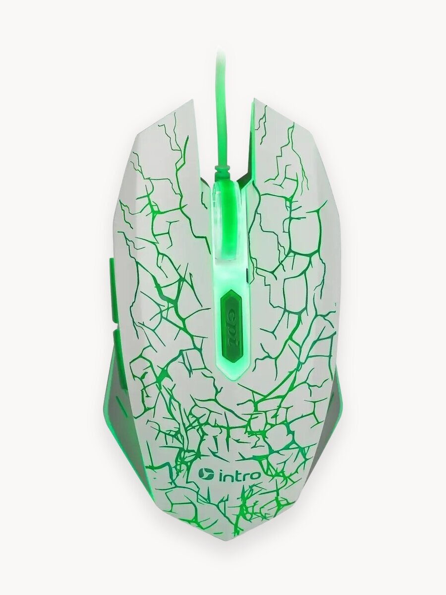 Мышь компьютерная игровая проводная Intro MG610 с подсветкой, с оптическим датчиком компактная 1200-3600dpi, 6 кнопок