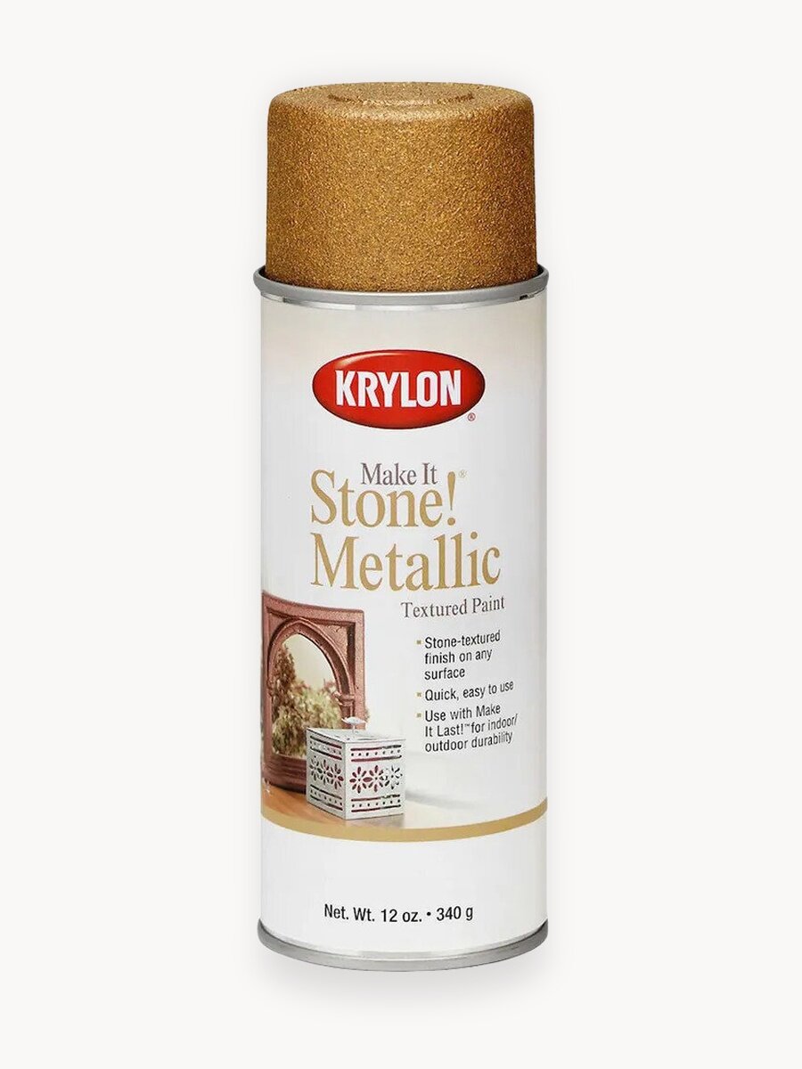 Краска с эффектом слитка, металлик Krylon Make it Stone! Metallic Textured, Gold, 340гр