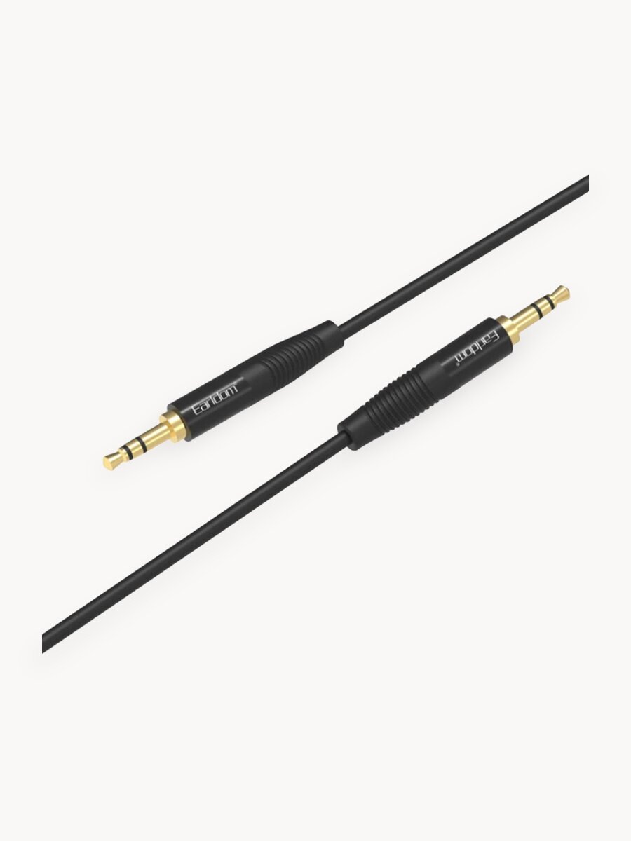 Aux кабель Jack 3.5mm 3 pin 1м / Earldom AUX48 / аукс кабель в машину, для наушников, аудио кабель Джек 3.5мм, черный