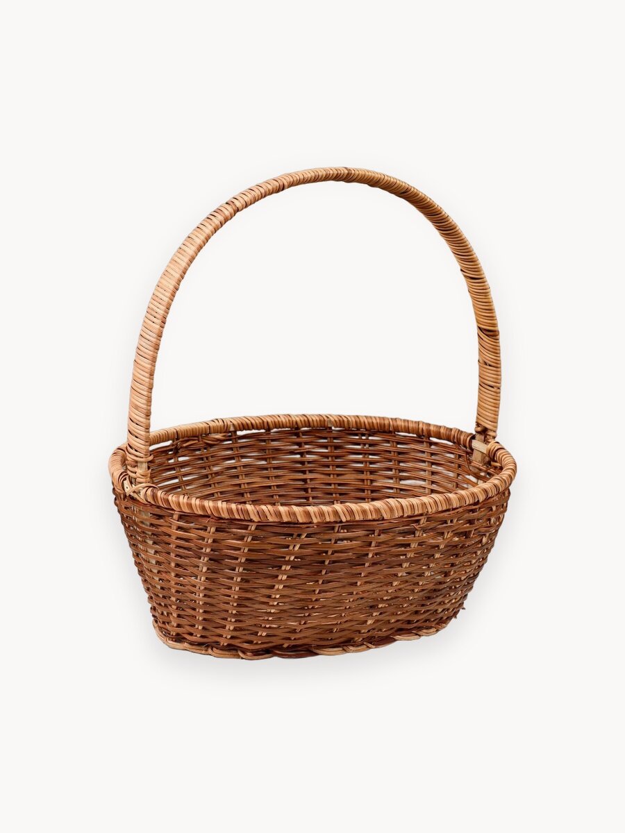 Корзина плетеная с ручкой, 34×27×13 см, лоза, кукуруза, коричневая