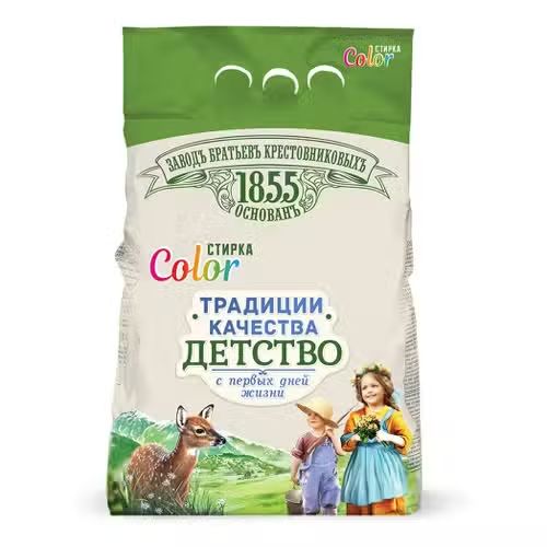 Стиральный порошок Заводъ Братьевъ Крестовниковыхъ Традиции качества детство для стирки цветного белья 2,4 кг