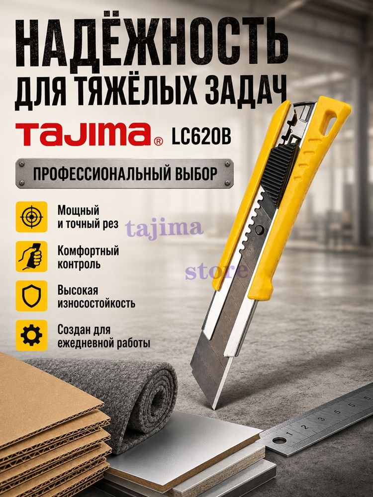 TAJIMA LC620B 22mm Канцелярский нож Промышленный широкий лезвие Острый, прочный, толстый нож канцелярский нож 22 мм промышленный широкое лезвие