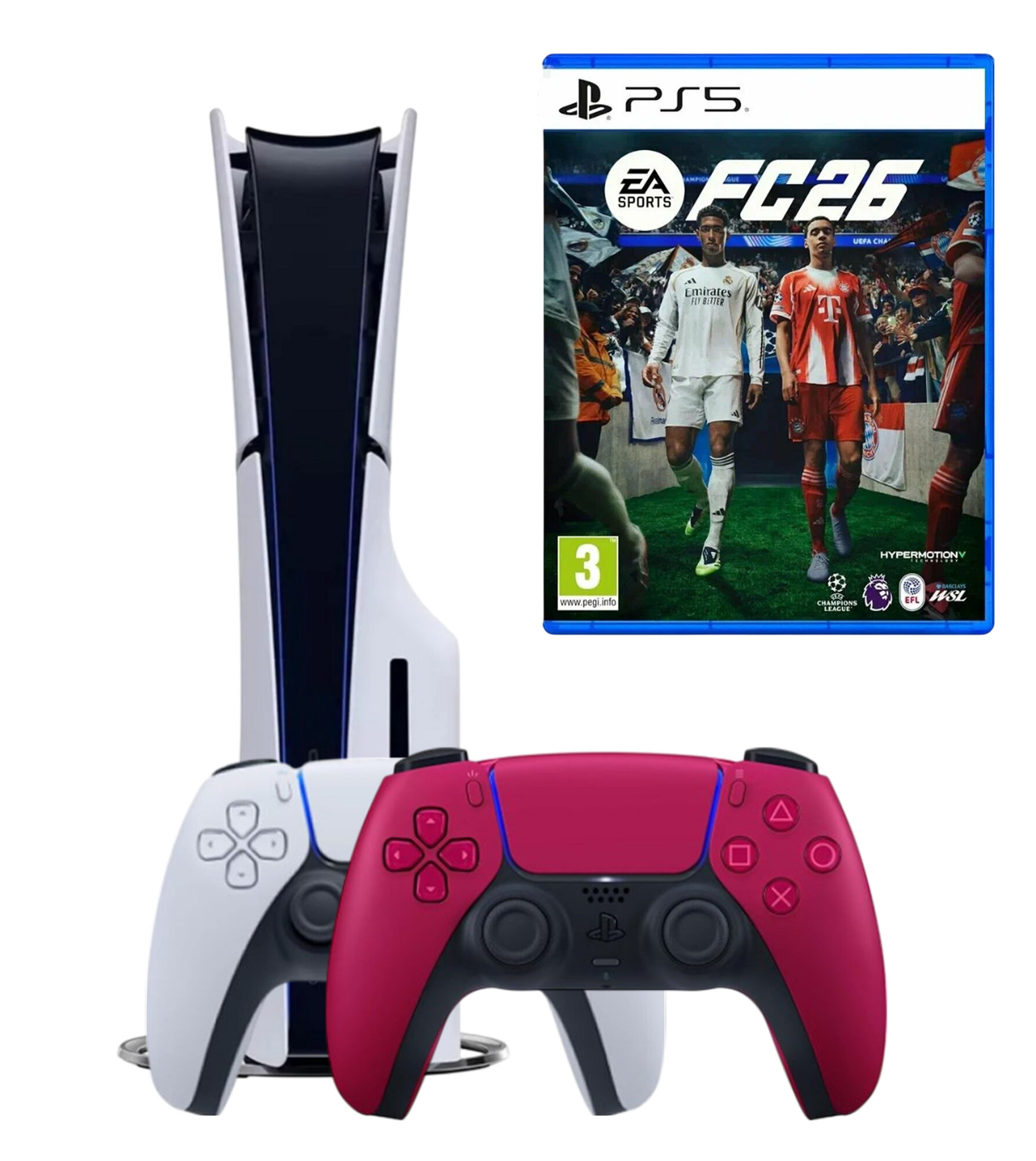 Игровая приставка Sony PS5 Slim + 2й геймпад красный + игра FC26