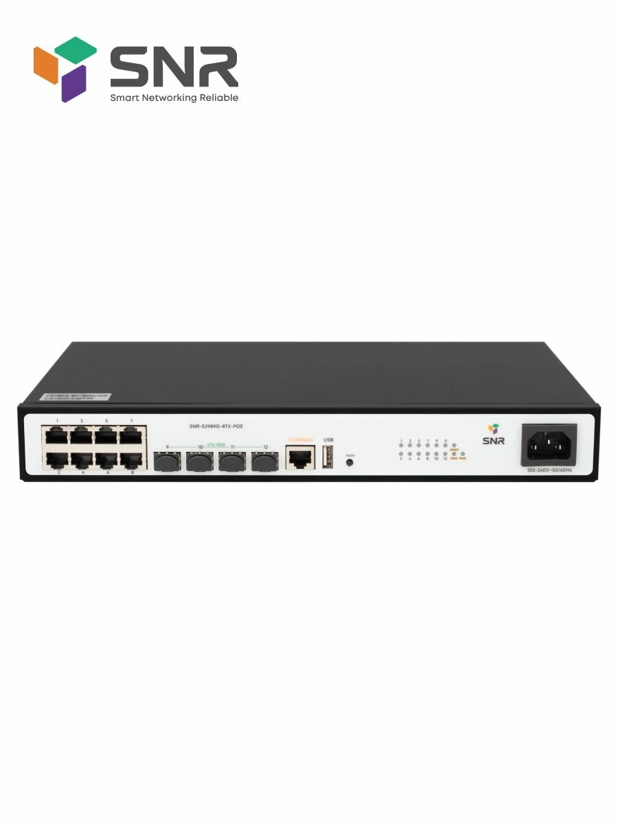 Управляемый PoE коммутатор уровня 2 SNR-S2989G-8TX-POE