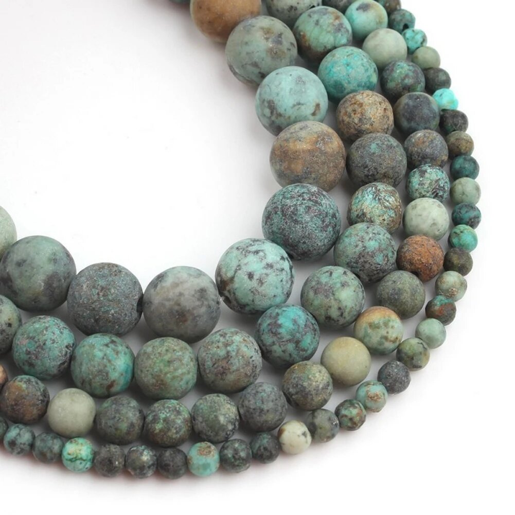 Натуральные камни бирюза, жаспер, агат, малахит бусины 4-12 мм для 8mm 46pcs, African Turquoise