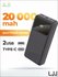 Портативный аккумулятор Power Bank 20000 mAh Быстрая зарядка 2 USB Type-C Черный