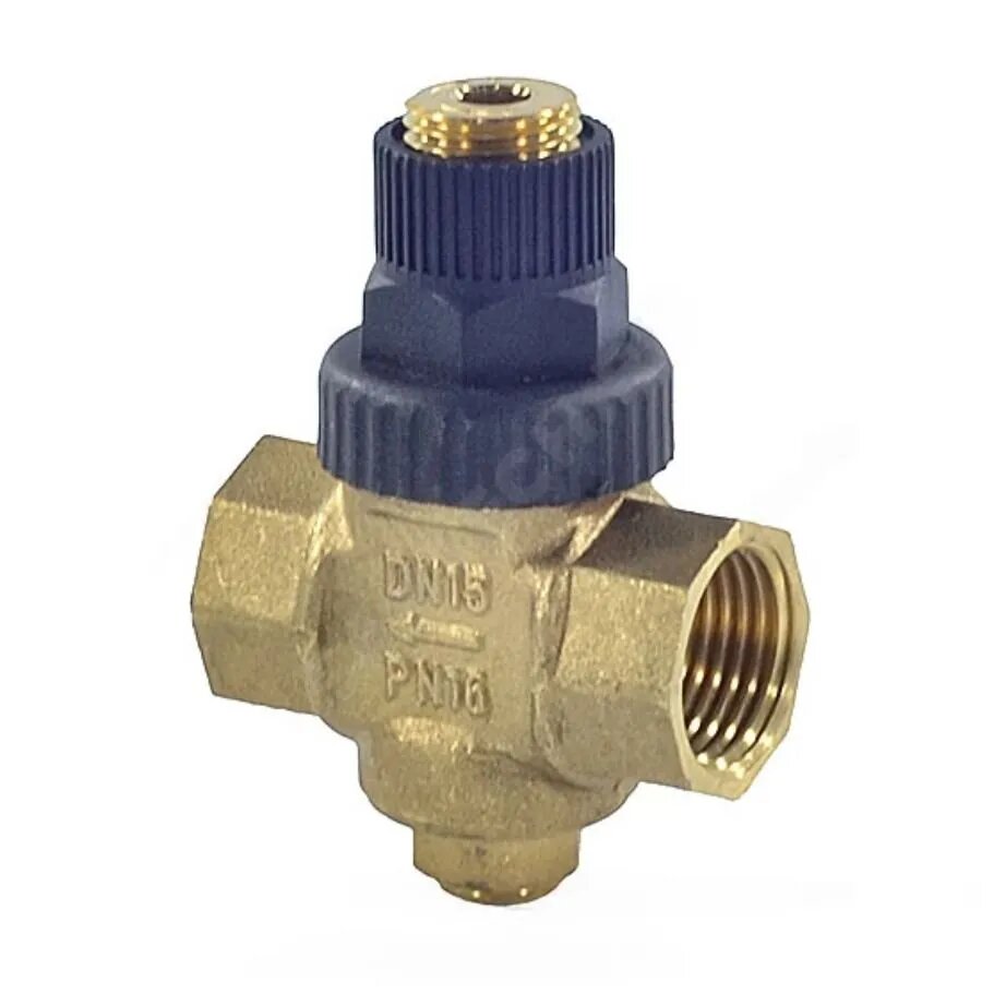 Регулятор давления поршневой латунь РДП 21Б7р Ду 15 Ру16 1/2" ВР с выходом под манометр Пензапромарматура 024011000