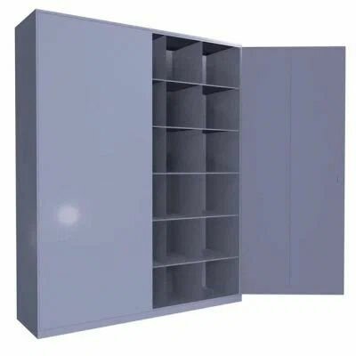 Шкаф металлический для противогазов ХПГ-30-1270 с дверьми 1580х1270х380 мм Светло-серый техноцикл