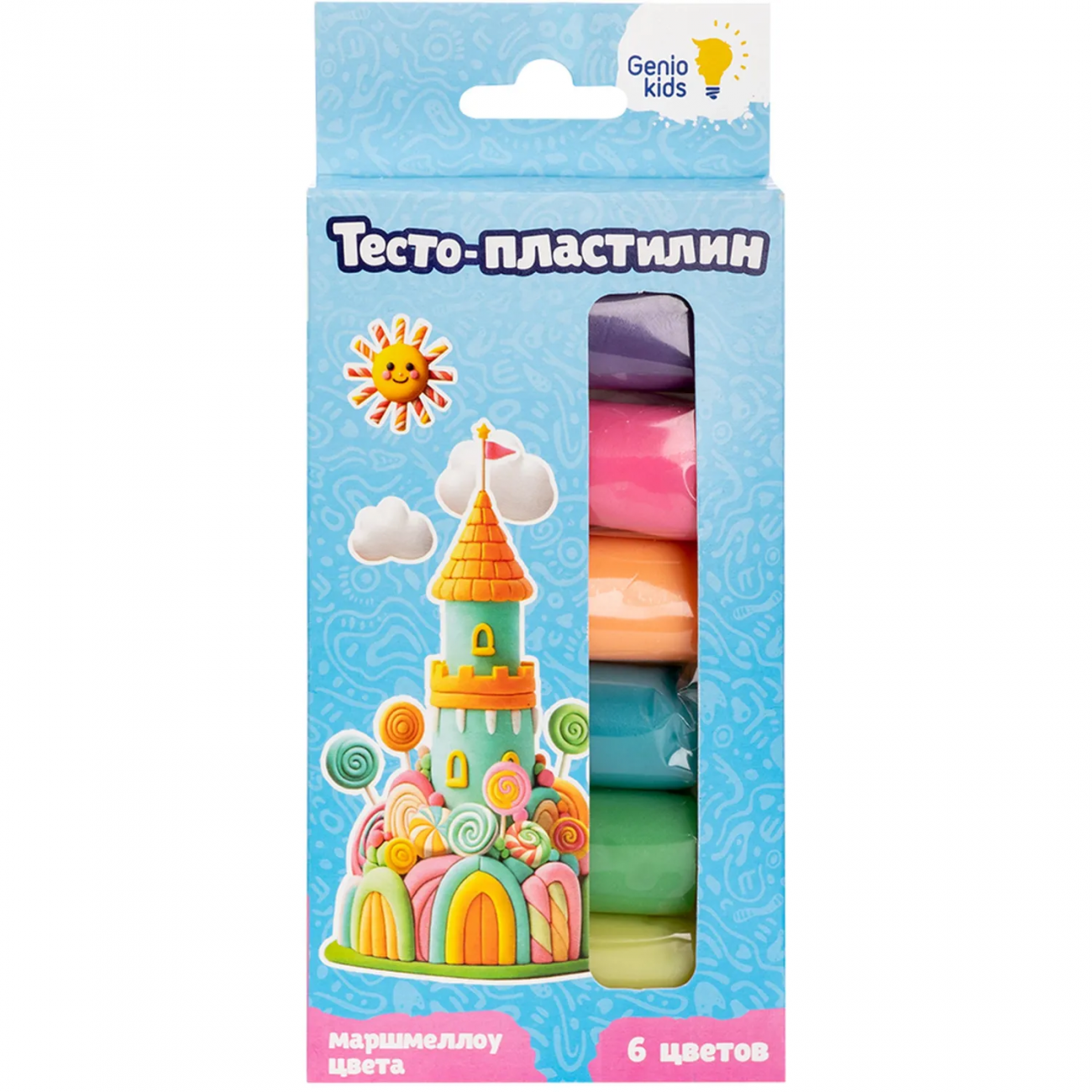 Набор д/лепки детский Тесто-пластилин 6 цветов. Маршмеллоу цвета TA1089V Genio Kids 2295814