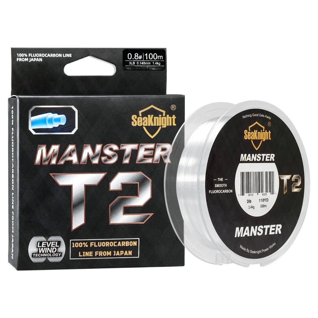 SeaKnight Monster T2, флюорокарбон 100м, 0.148mm, 3LB
