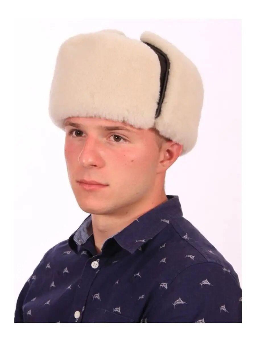 Шапка-ушанка из овчины