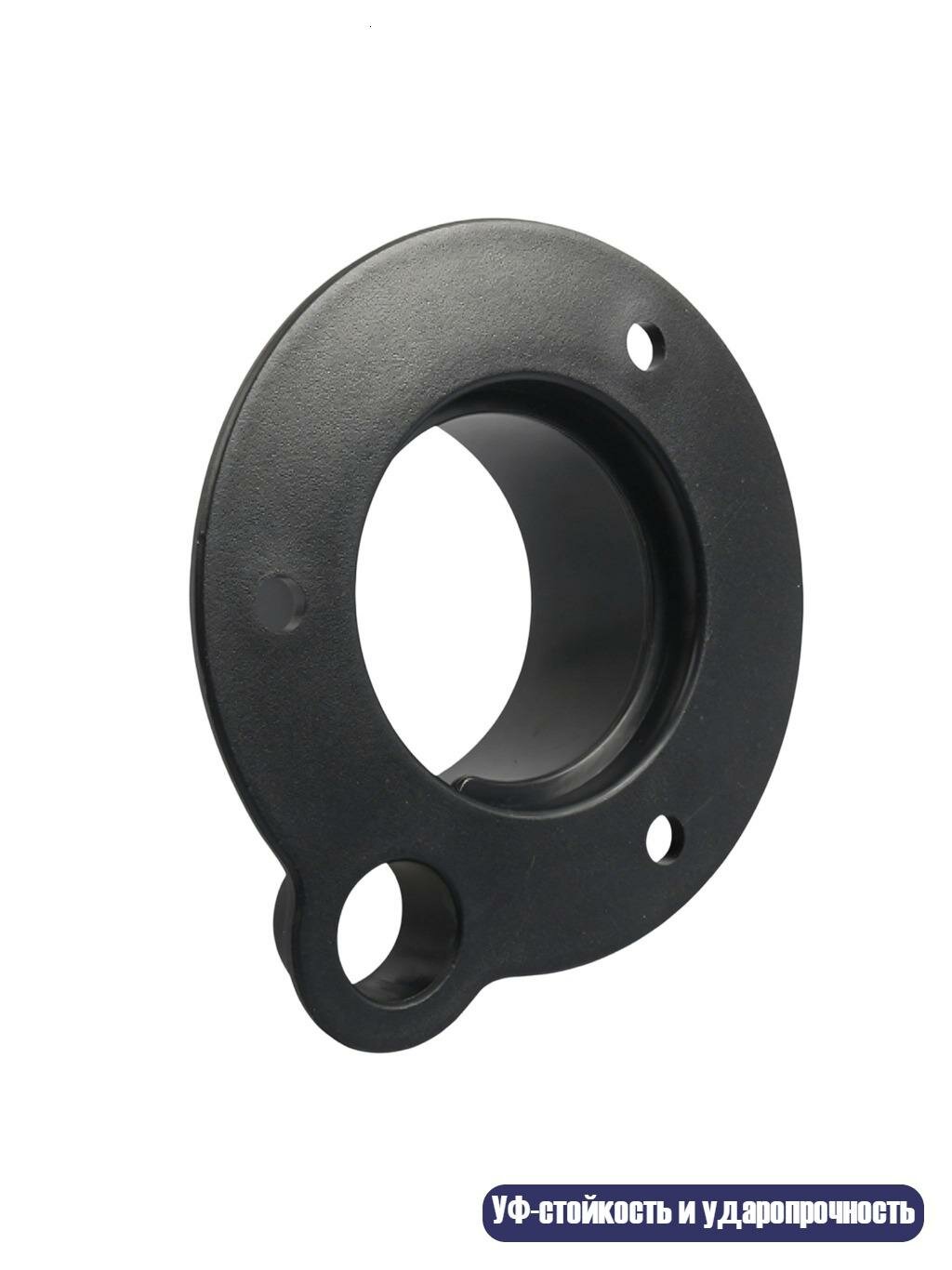 Чёрный ABS-фланец с разъёмом и гильза для крепления кабелей и шлангов, A