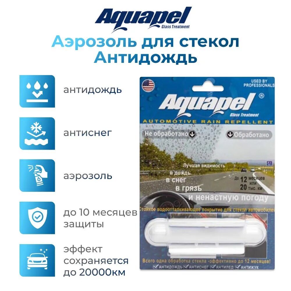 Антидождь для стекла автомобиля Аквапель Aquapel Glass Treatment (USA)
