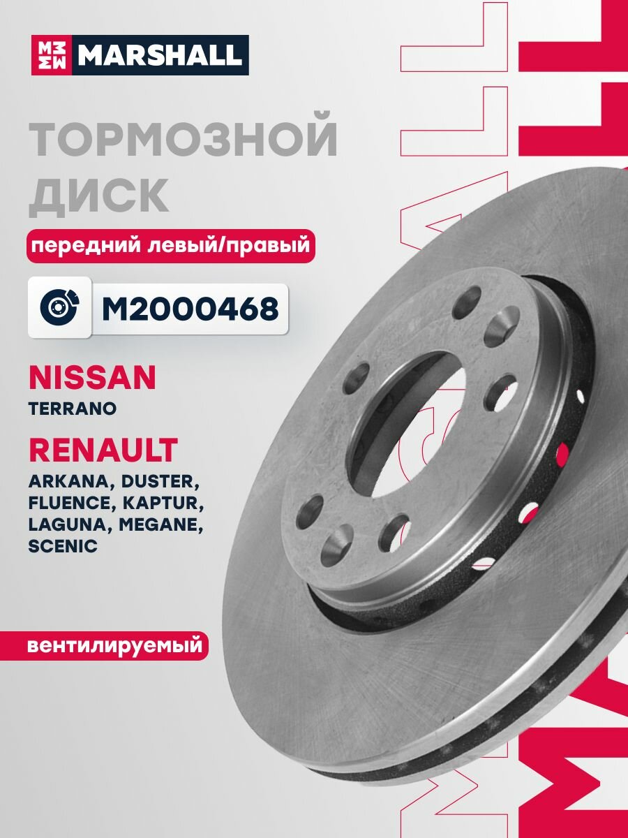 Диск тормозной передний Ниссан Террано 3 Рено Аркана Дастер 1, 2 Флюенс Каптюр Лагуна 3 Меган 3, 4 Сценик, 402060010R, 4020600Q1B, 402064151R, SD3060