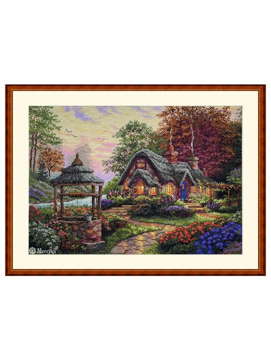 Набор для вышивки крестиком Amishop " Merejka K-212 Make a Wish Cottage ", 34 x 49 см, 269x189 ст, 42 цвета, 14CT Aida