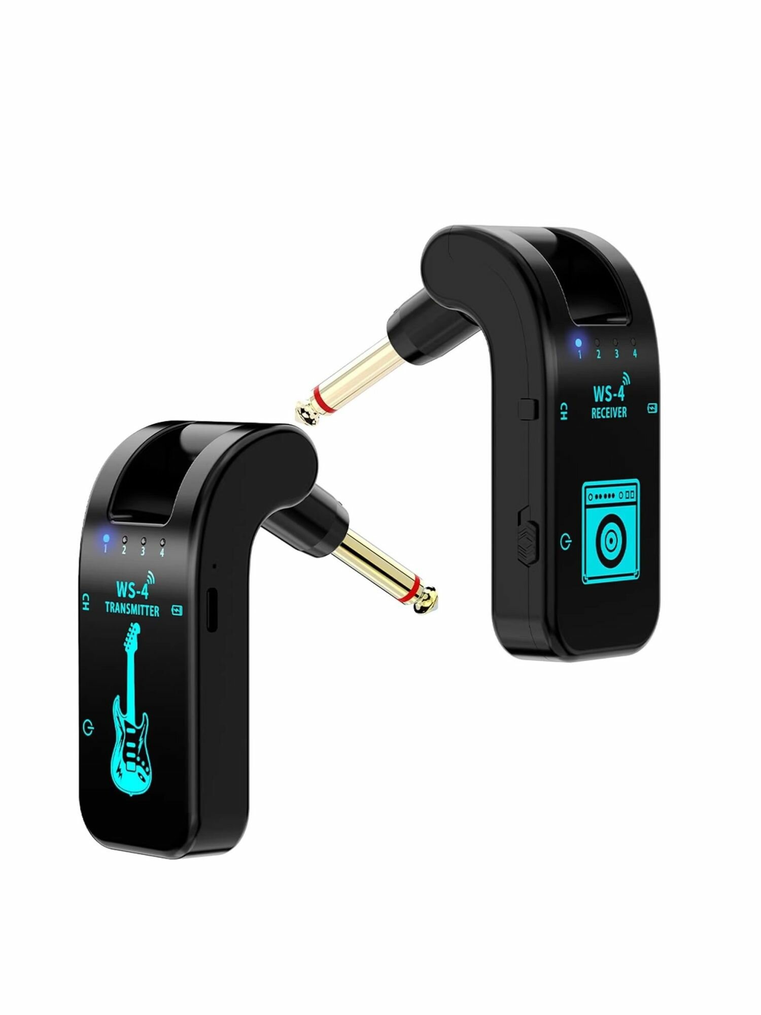 Беспроводная система для гитары (UHF) передатчик и приёмник, plug-and-play, дальность 30 м, для электрогитары и акустической гитары