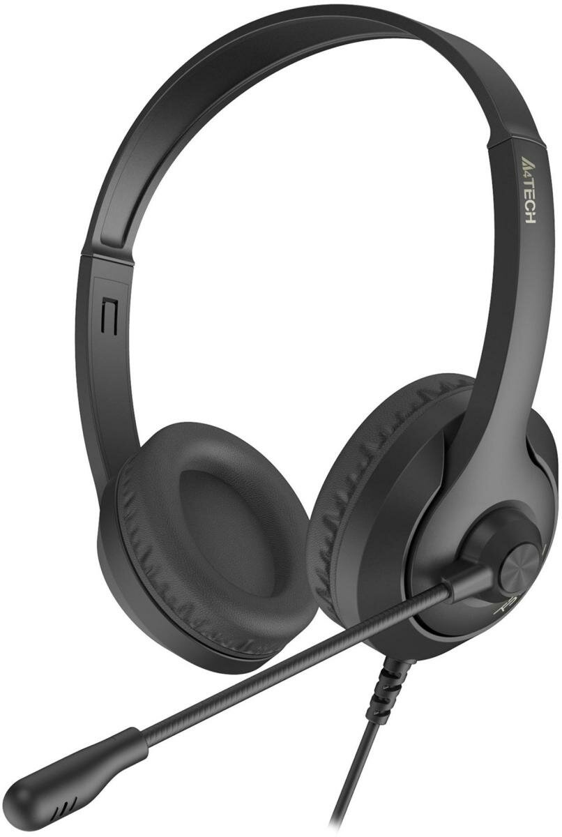 Гарнитура проводная A4Tech FH100U, черный, USB, FH100U (STONE BLACK)