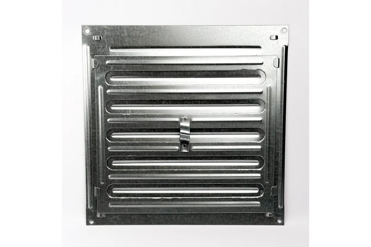 Решетка вентиляционная KRAFTAIR P‑150 из оцинкованной стали 200×200 мм, регулируемая, серебристый цвет