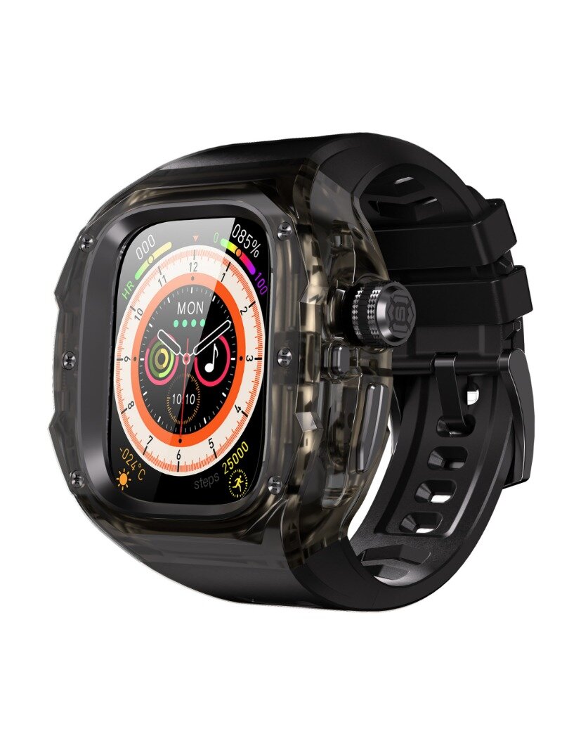 Чехол-бампер с ремешком для Apple Watch, защитный прозрачный корпус с механической кнопкой, ударопрочный металлический каркас, быстросъемный ремешок, для iWatch Ultra 49mm