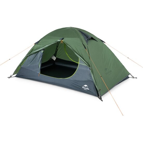 Палатка Naturehike 2-местная, алюминиевый каркас, зеленая NH15Z006-P-2FGR
