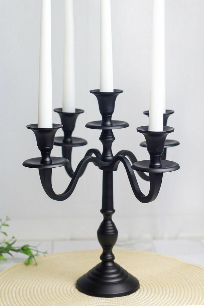 Канделябр этруа на 5 свечей, металл, чёрный, 30 см, Koopman International A67102420-1