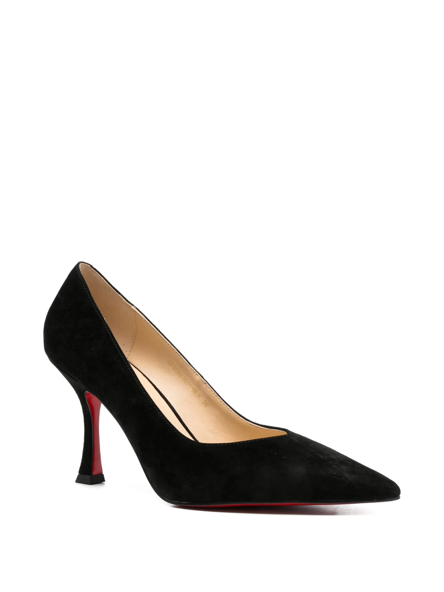 Туфли ADRIANNA FERETTI Pointed-toe suede pumps, размер 37, black/black — фото 1