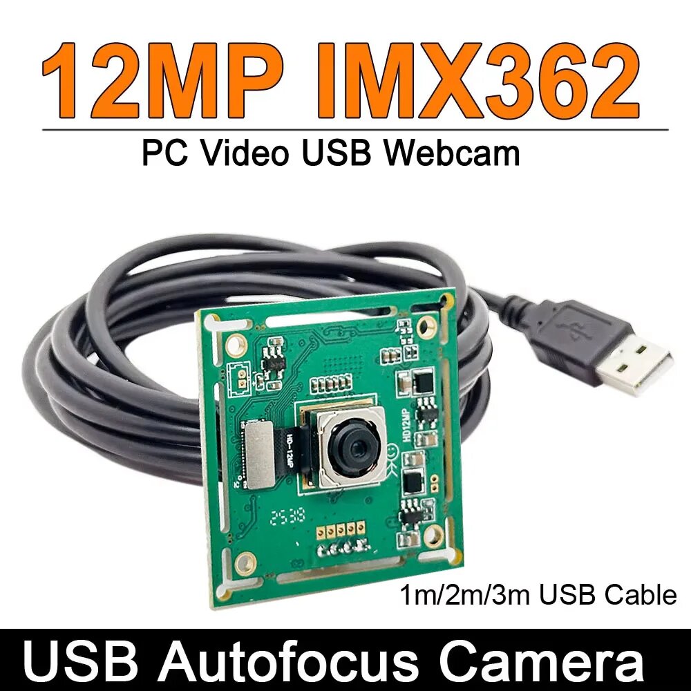 USB-камера Sufco 12МП 4K, сенсор 3M, кабель USB