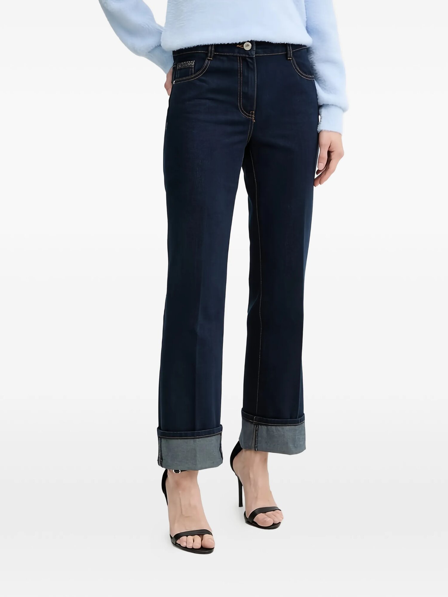 Джинсы MORGAN Cuffed-hem jeans