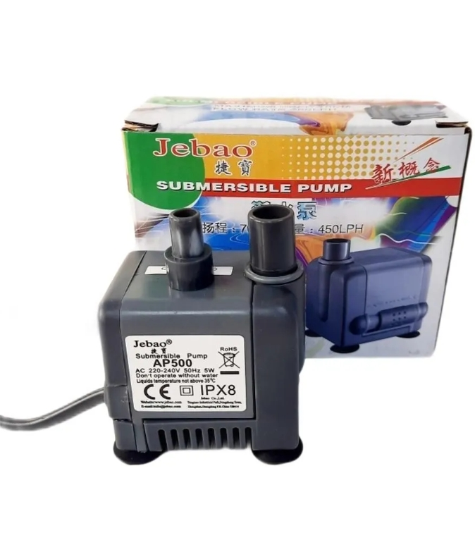 Насос для фонтана Jebao АР-500, 5W, 450л/ч, погружной, IPX8, пластик