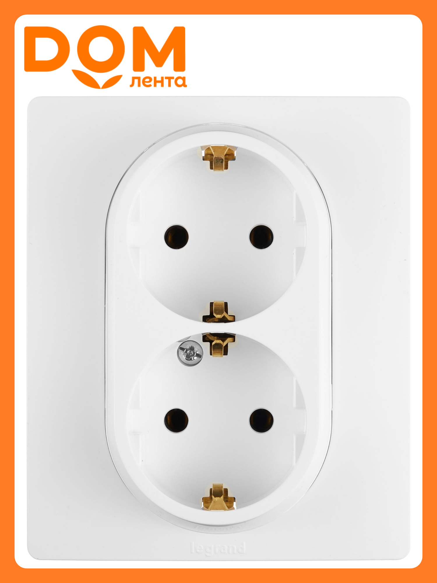 Розетка Legrand Etika 672223, скрытый монтаж, поликарбонат, 2 гнезда, IP20