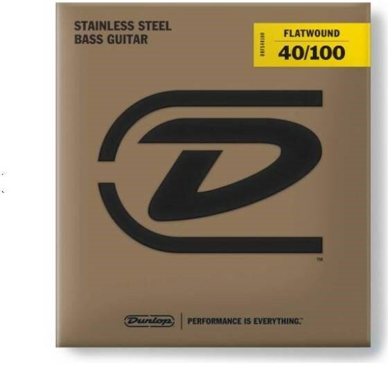 DUNLOP BASS FLATWND LG SCALE 40/100-4/SET комплект струн для бас-гитары, плоск обм