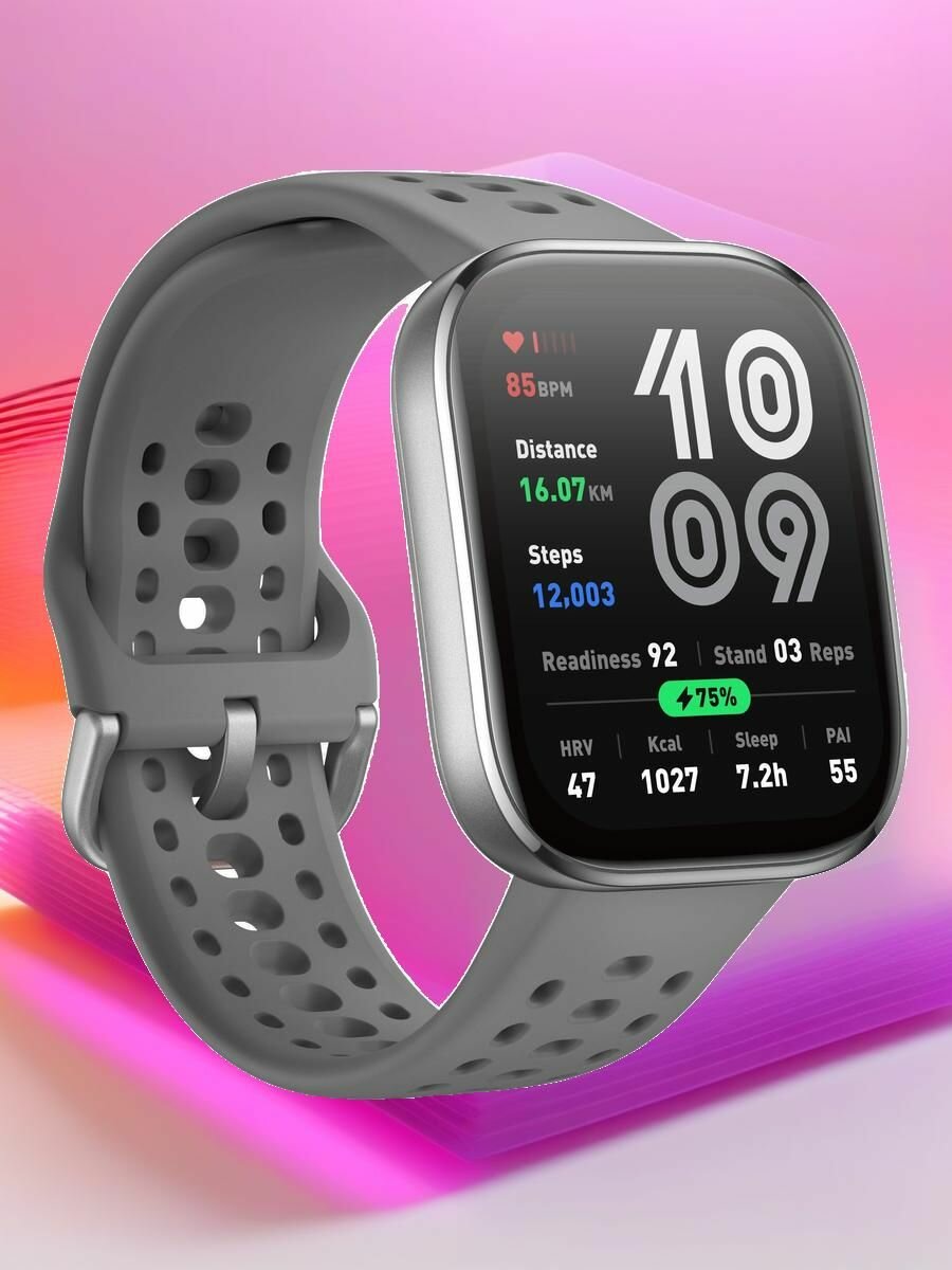 Смарт-часы Amazfit Bip 6 корпус - серый, ремешок - серый, 1.97", AMOLED, 450x390, Bluetooth