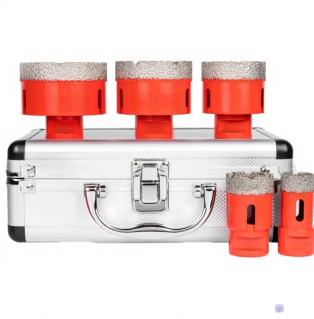 Набор алмазных коронок №12 DLT Ceramic PRO,25/35/50/60/68мм, кейс, арт.3838