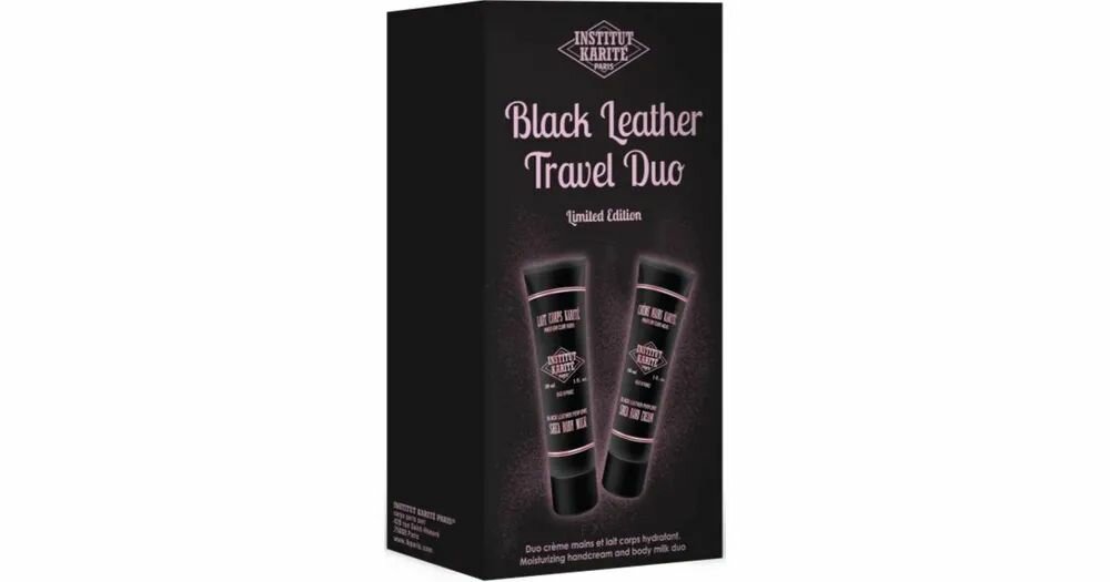 Institut Karite - Black Leather Travel Duo Крем для рук 30 мл + Увлажняющее молочко-крем для тела 30 мл