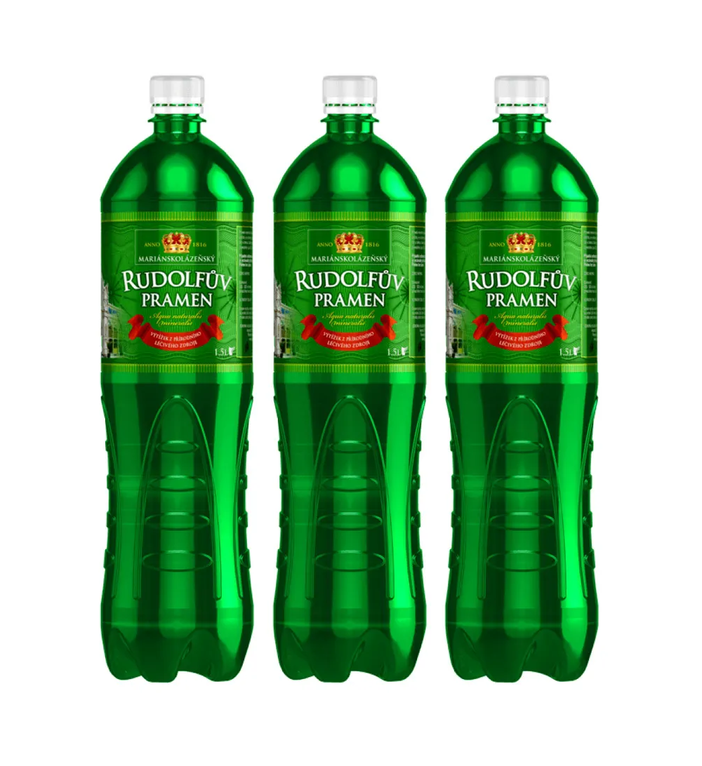 Минеральная вода Rudolfuv Pramen (Рудольфов прамен) 3 шт. по 1,5л, газированная, пэт