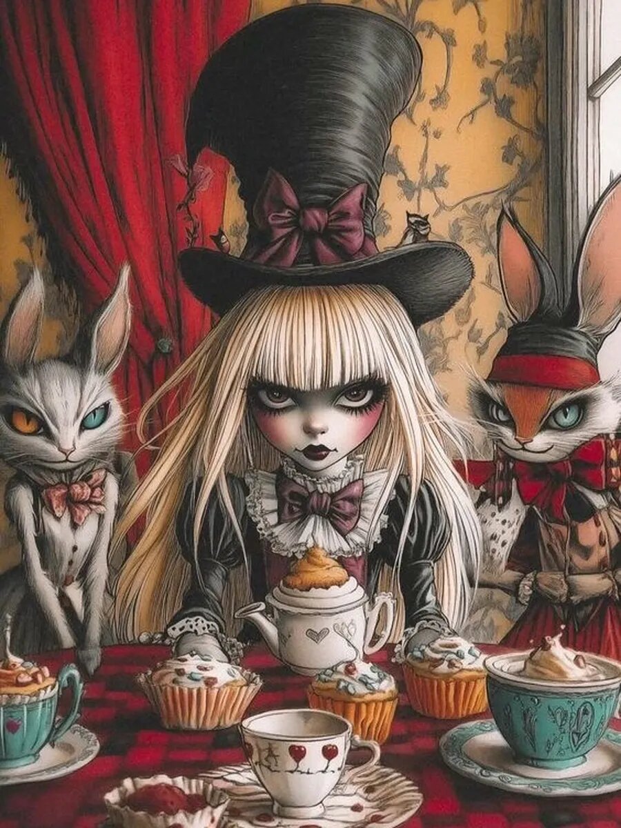 Картина по номерам на холсте Алиса в стране чудес 40*50 см