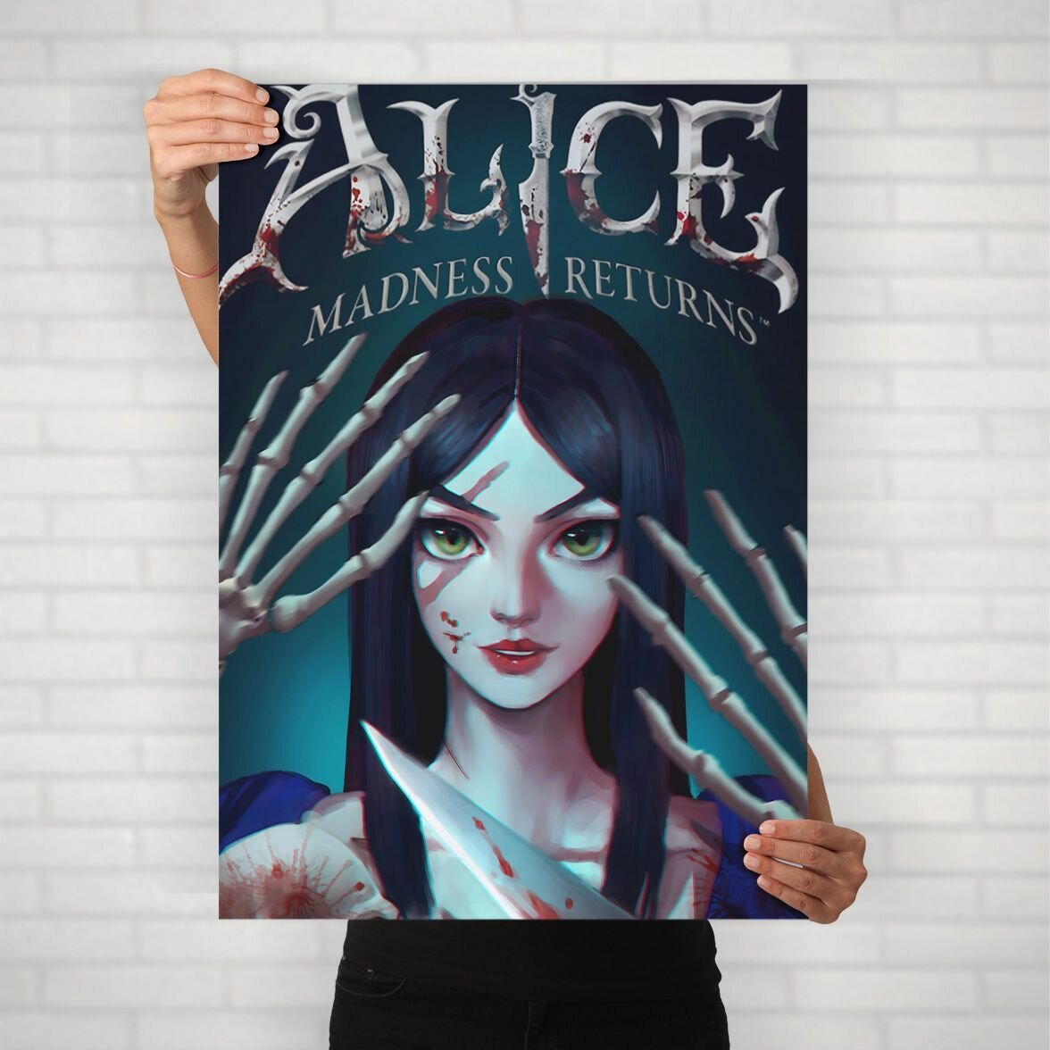 Плакат на стену для интерьера Алиса в стране кошмаров (Alice Madness Returns 4) - Постер по игре формата А2 (42x60 см)