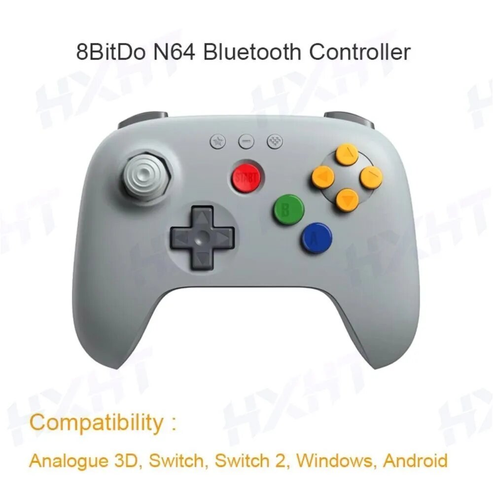 8BitDo N64 Геймпад Для Пк Беспроводной Bluetooth Поддержка Виртуального 3D Nintendo Switch, Switch 2 Совместим С Windows И Android
