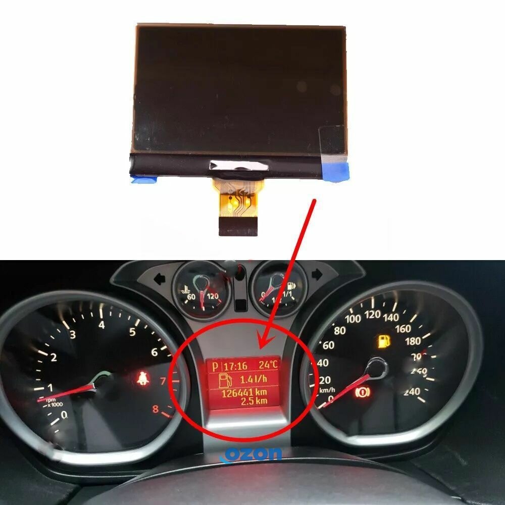 Сменный LCD экран панели 65x49 мм для Ford Focus 2008-2011, C-Max 2007-2010, Galaxy 2006-2012, Kuga 2008-2012, 1 шт