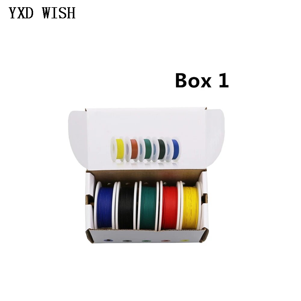 Мягкий термостойкий электрический провод из луженой меди, 5 цветов 20AWG 25Metres, 1