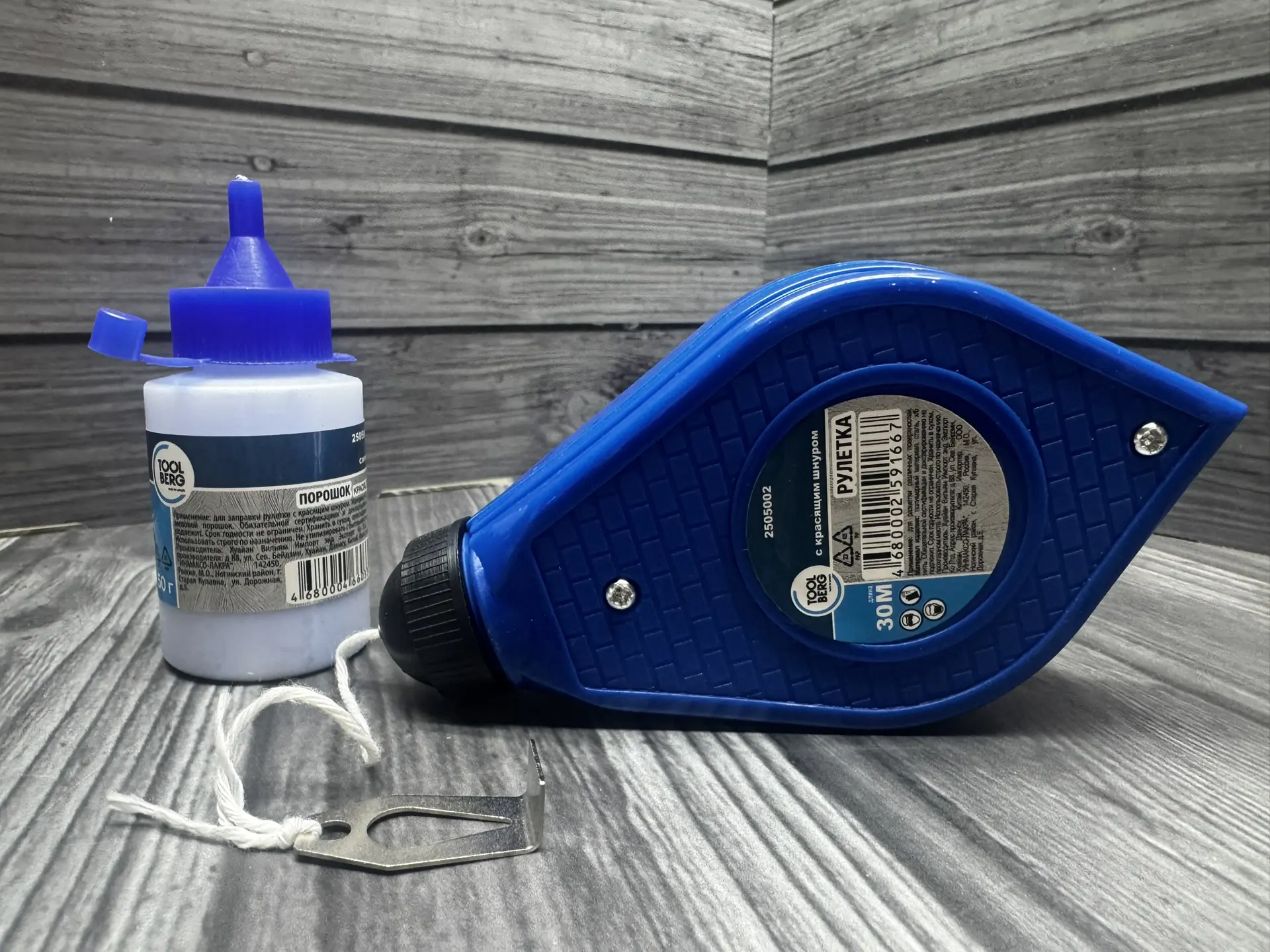 Шнур разметочный T4P + порошок меловой, 30 м. шнур, 50 гр. порошок