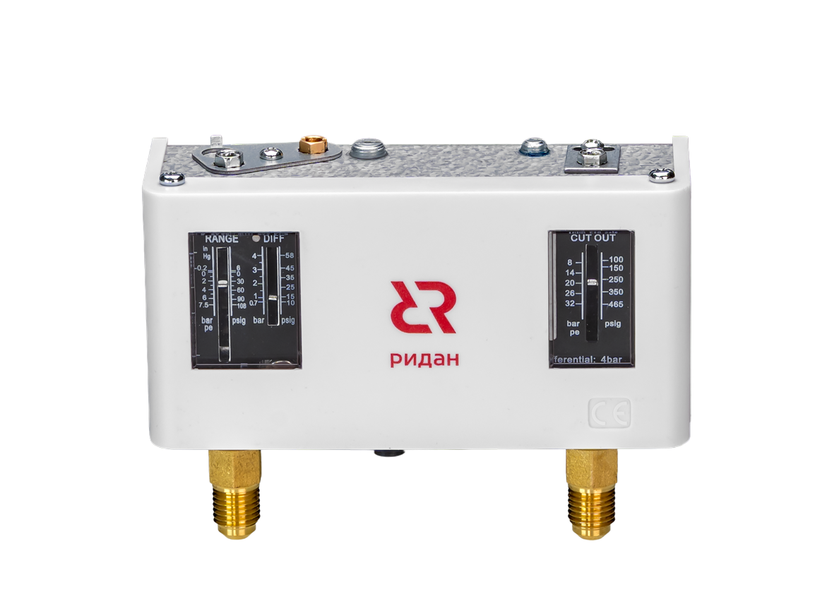 Реле давления сдвоенные Ридан KP15 -0.2-7.5/8-32 бар 1/4" IP44, 070-129966R